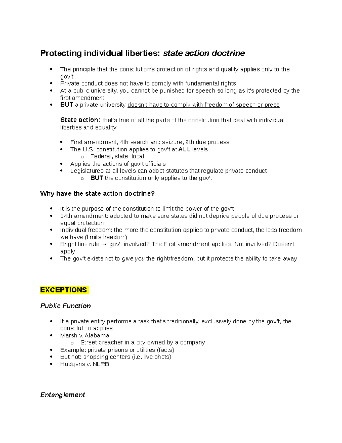 Lecture Notes Chapter #1 - Protecting individual liberties: state ...