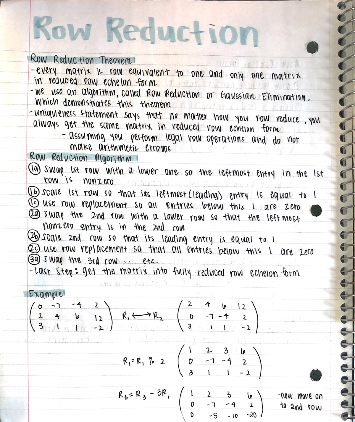 Row Reduction - MATH 1553 - Studocu