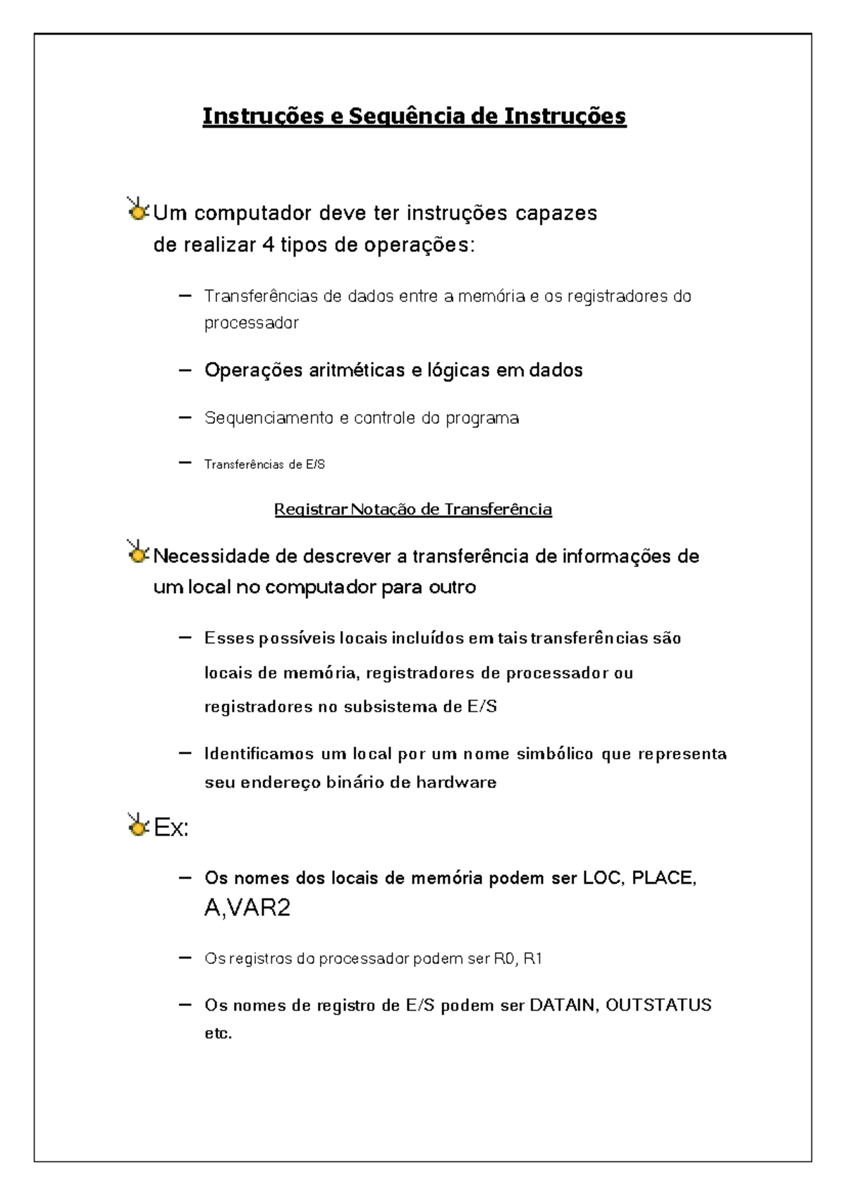 Instruções de sequenciamento - InstruÁıes e SequÍncia de InstruÁıes Um ...