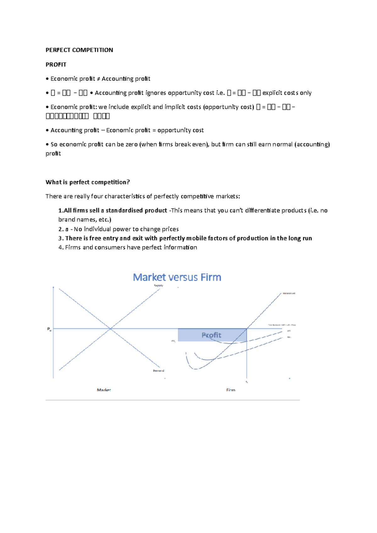 Perfect competition - PERFECT COMPETITION PROFIT Economic profit ≠ ...