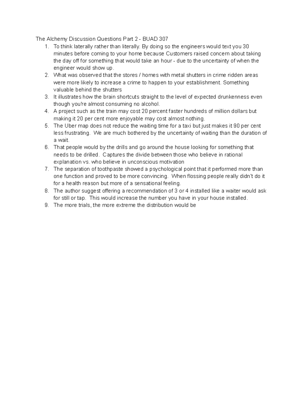The Alchemy Discussion Questions Part 2 - To think laterally rather ...