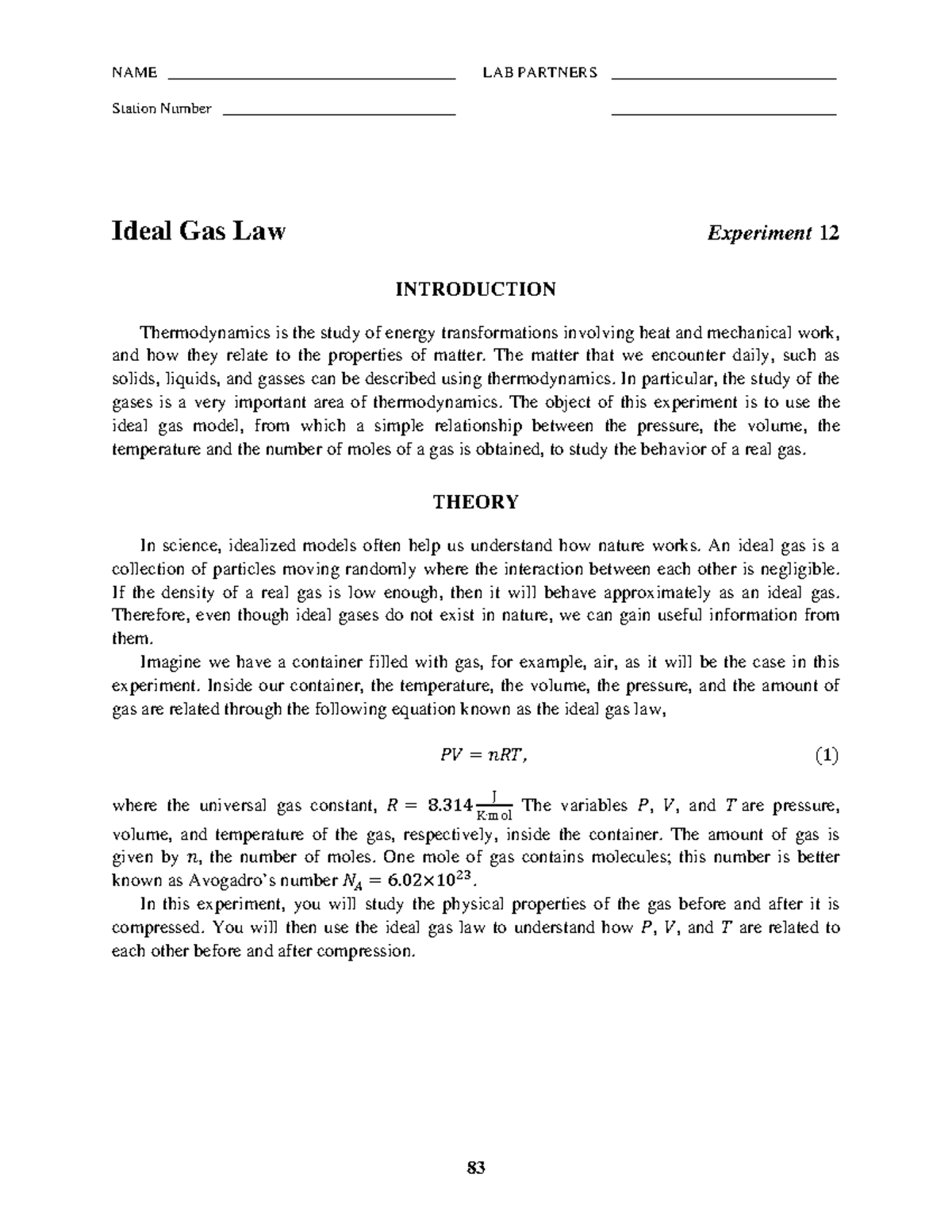 1122 Exp12 - Experimental procedures - NAME ...