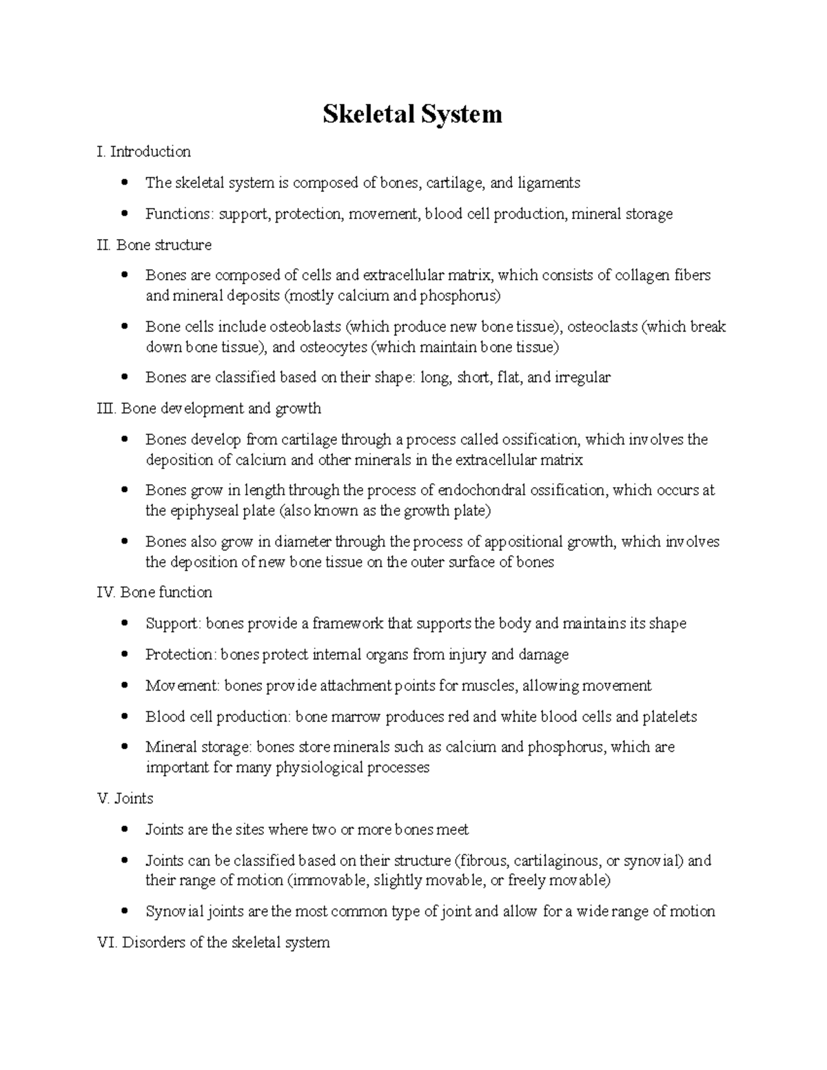 Skeletal System - Introduction The skeletal system is composed of bones ...