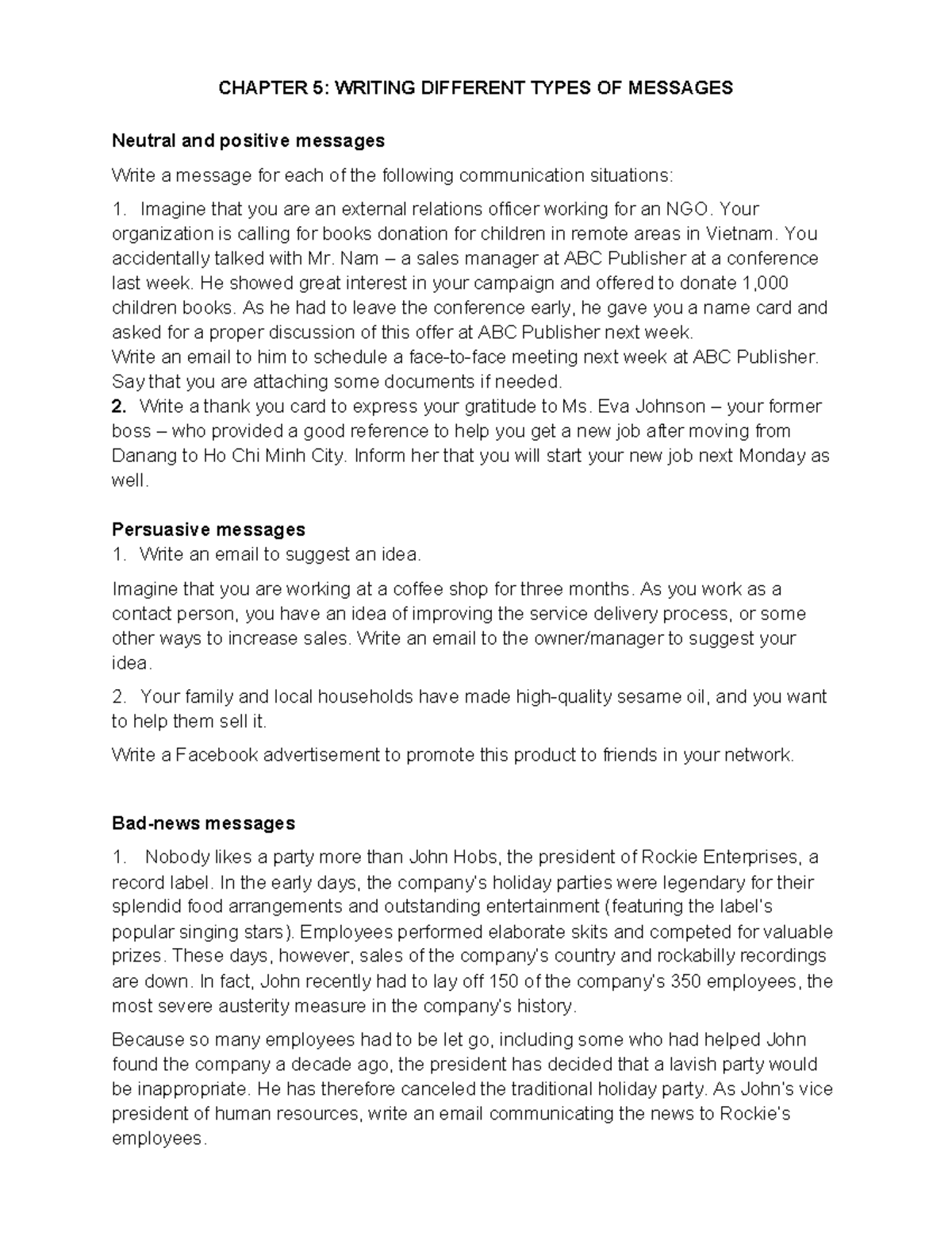 Chapter-5 T7 writing-exercises - CHAPTER 5: WRITING DIFFERENT TYPES OF ...