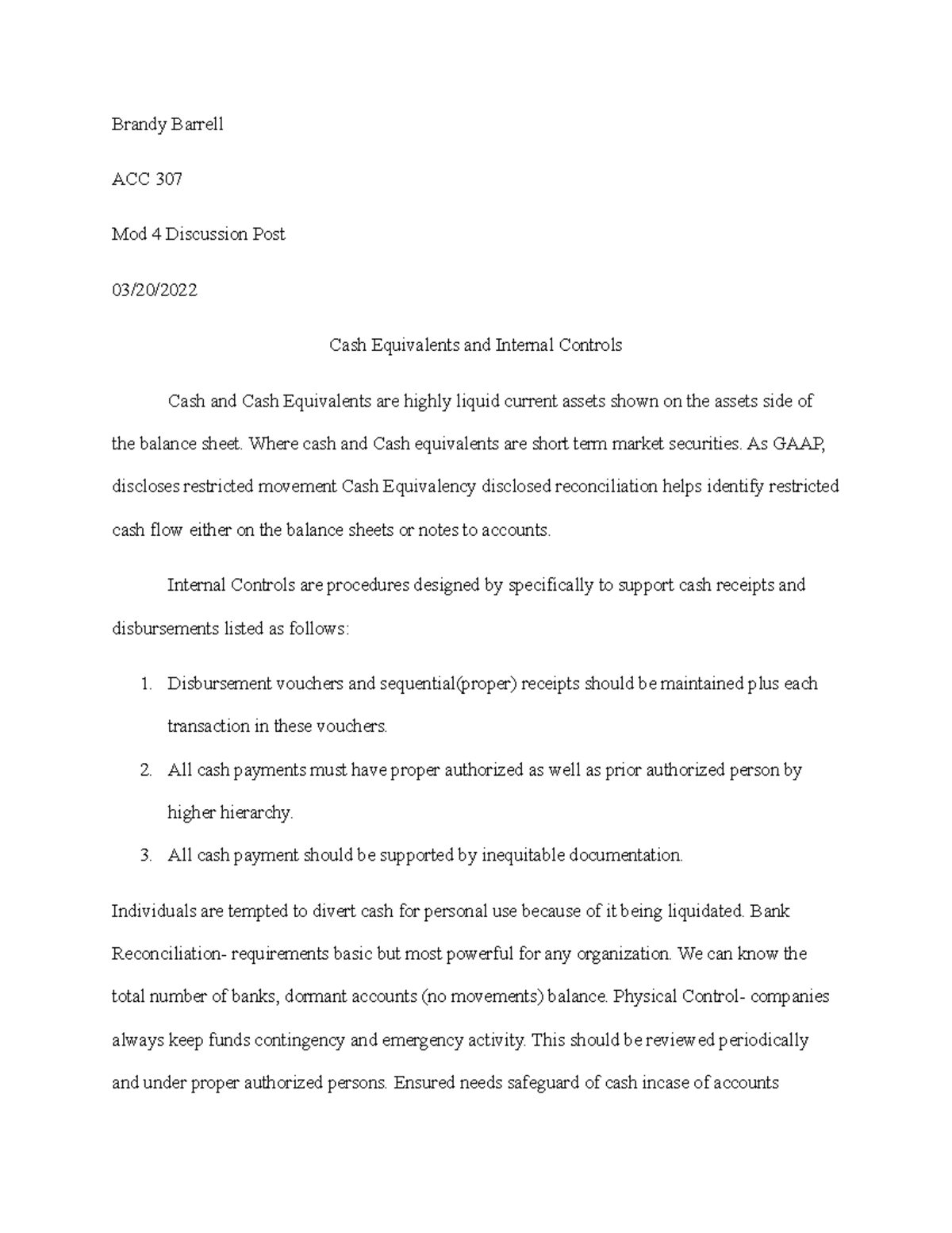 4 1 disc ACC 307 - Assignment - Brandy Barrell ACC 307 Mod 4 Discussion ...