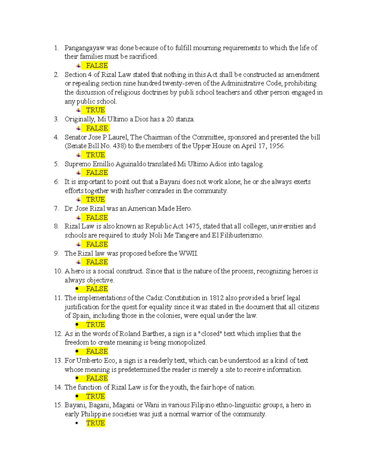 Reviewer for Life of Jose Protacio Rizal - Pangangayaw was done because ...