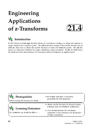 Z-transform-Laboratory - SIGNALS AND SYSTEMS LABORATORY 9: The Z ...