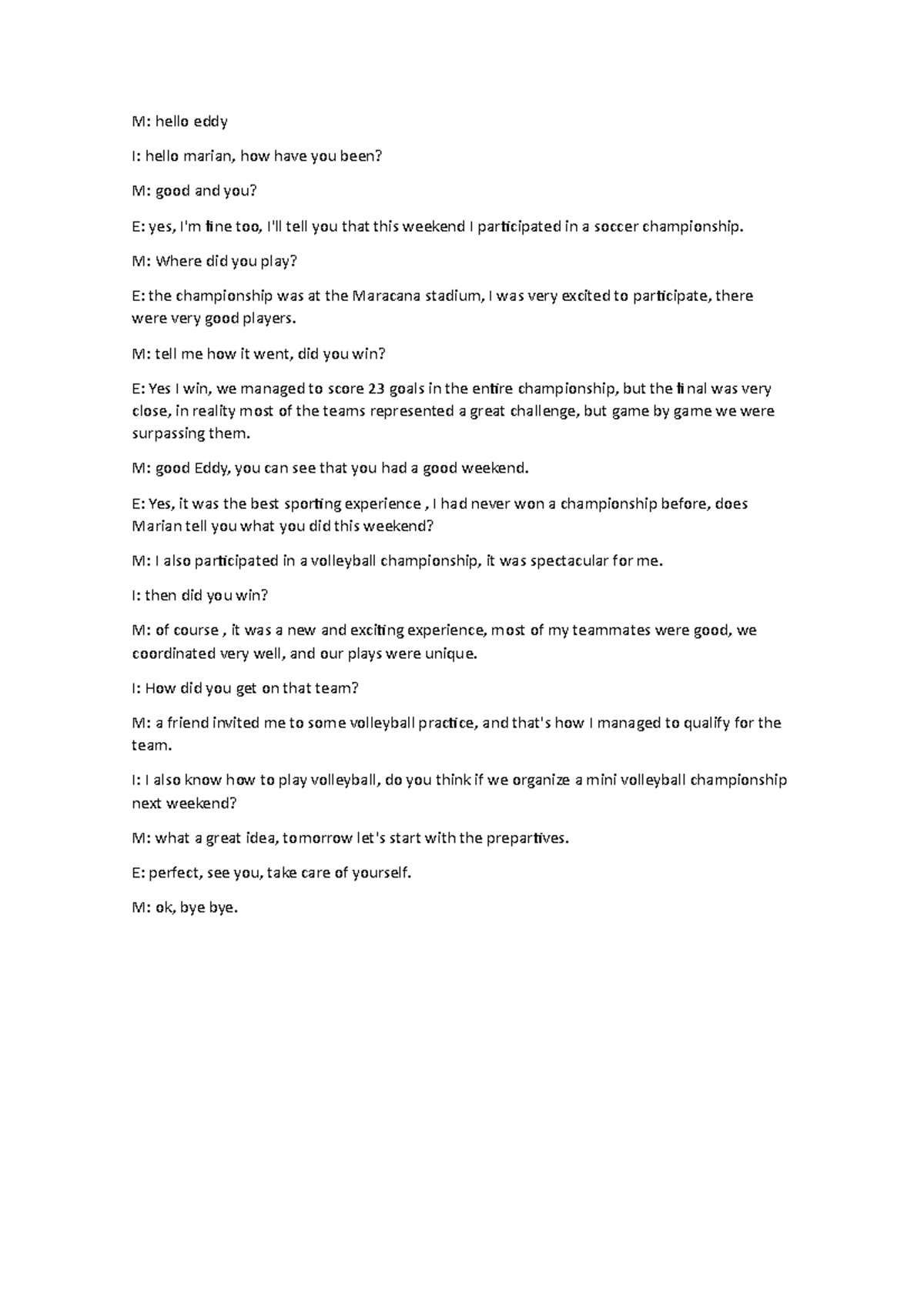 18 - w.............................. - M: hello eddy I: hello marian ...