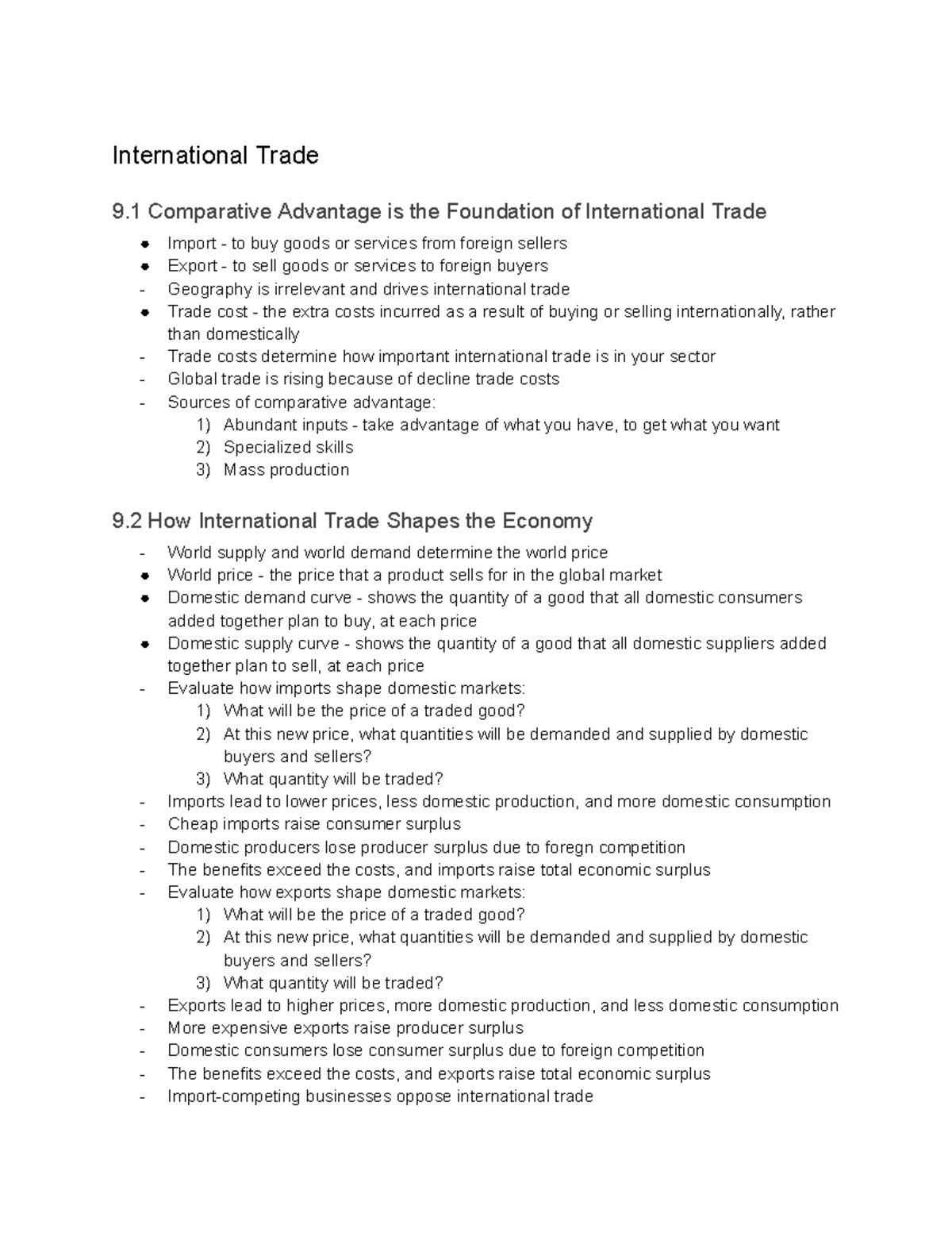 Macmillan Learning #9 - Google Docs - International Trade 9 Comparative ...