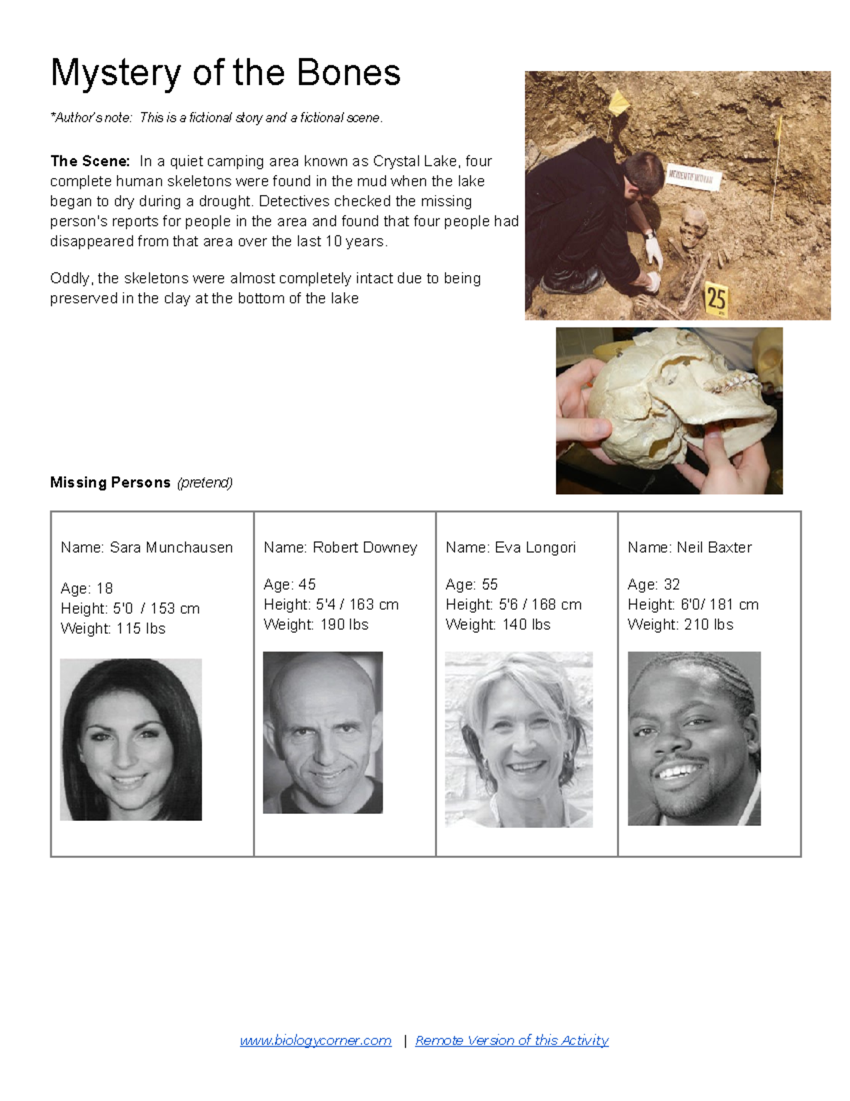 Mystery of the Bones (Paper) - Mystery of the Bones *Author’s note ...