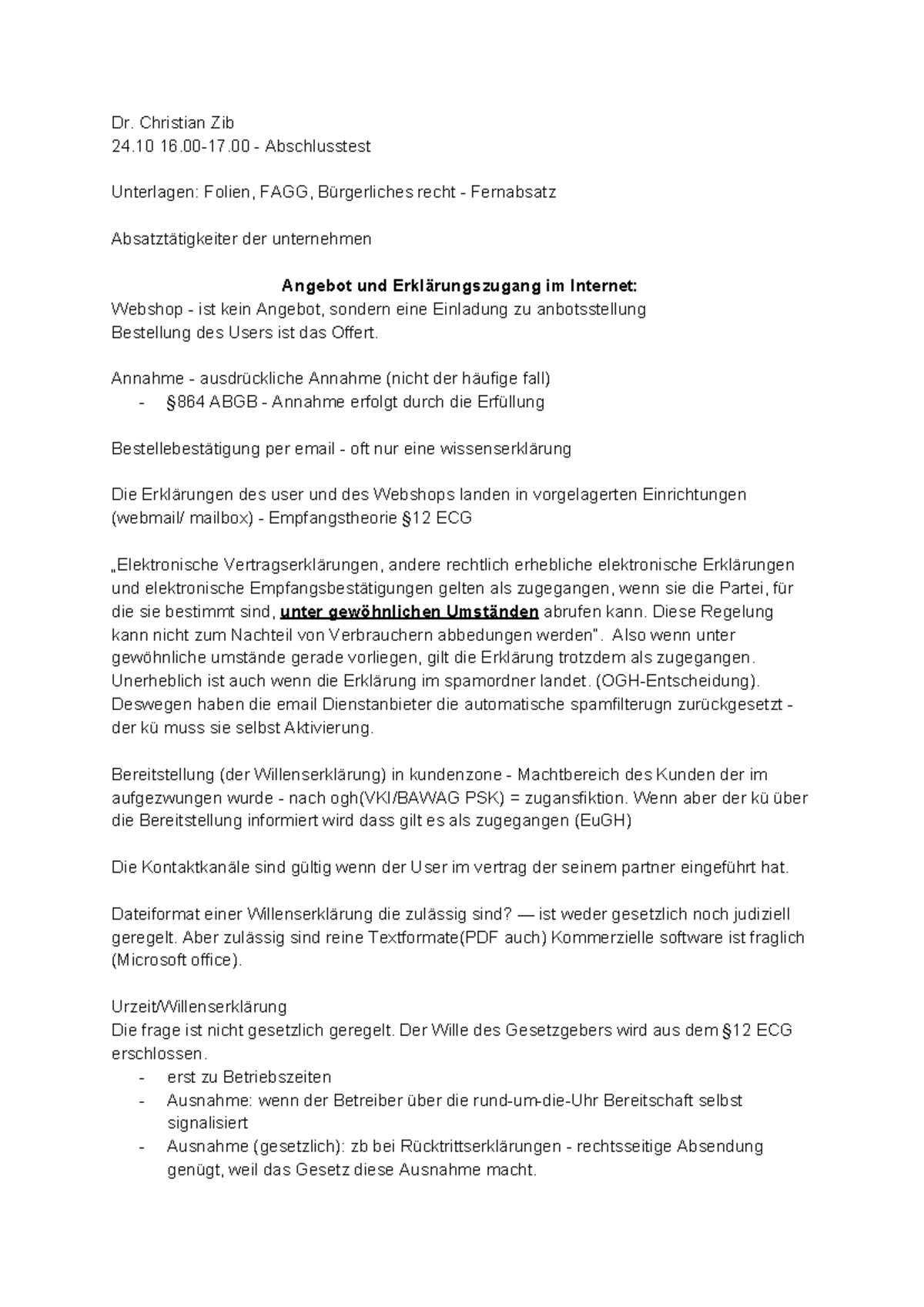 Kopie von E Commerce - Vorlesungsnotizen 1-3 - Dr. Christian Zib 24 16. ...