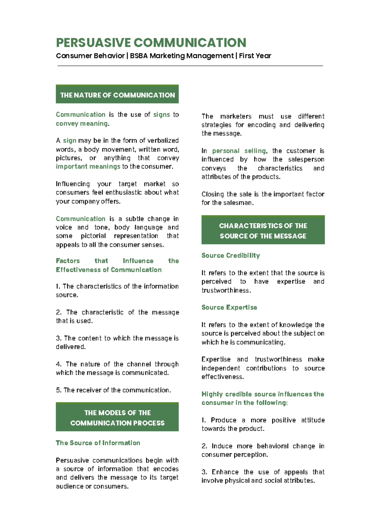 Midterm Persuasive Communication Consumer Behavior - PERSUASIVE ...