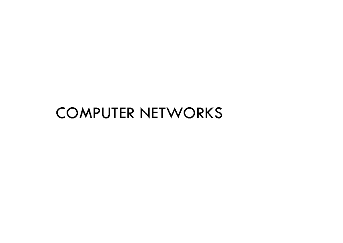 Computer Networks Full Text - COMPUTER NETWORKS COMPUTER NETWORKS ...