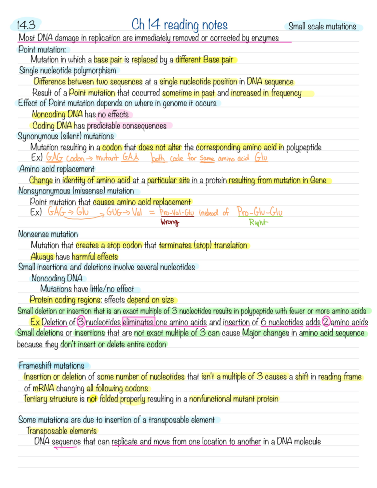 Bio 140 Ch14.3 reading notes - BIO 140 - Studocu