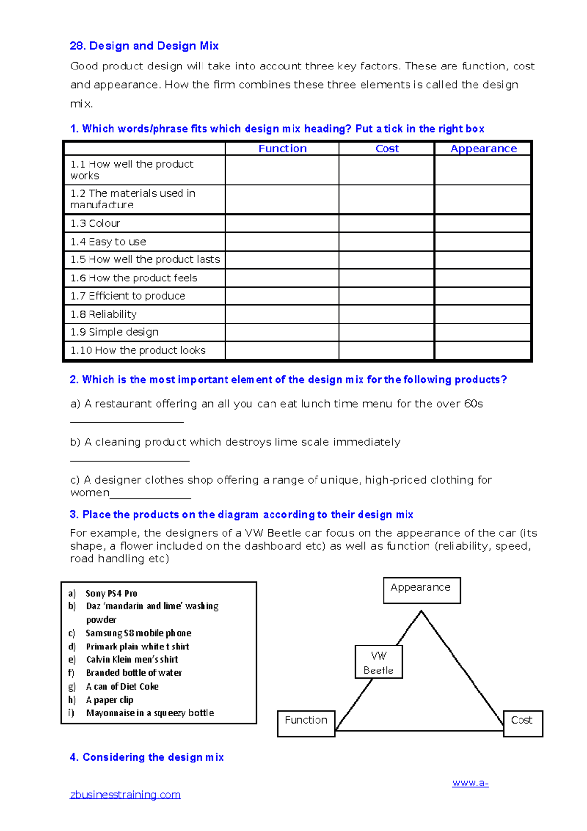 GCSE 28 Design and Design Mix - 28. Design and Design Mix Good product ...