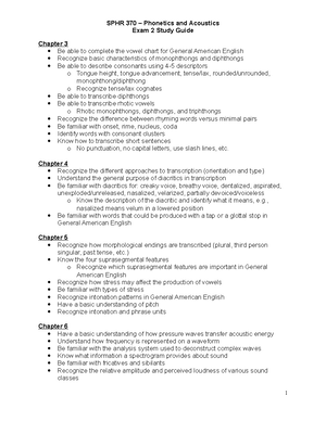 SPHR 370 Exam 3 Preliminary Study Guide - SPHR 370 – Phonetics and ...