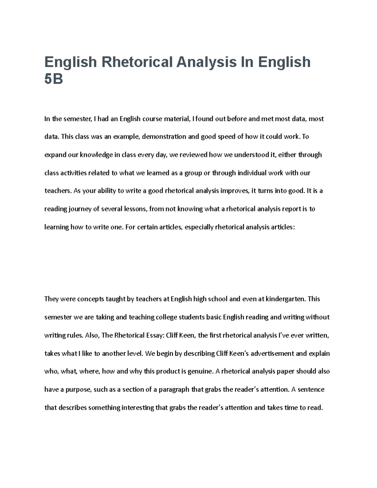 English Rhetorical Analysis In English 5B - English Rhetorical Analysis ...