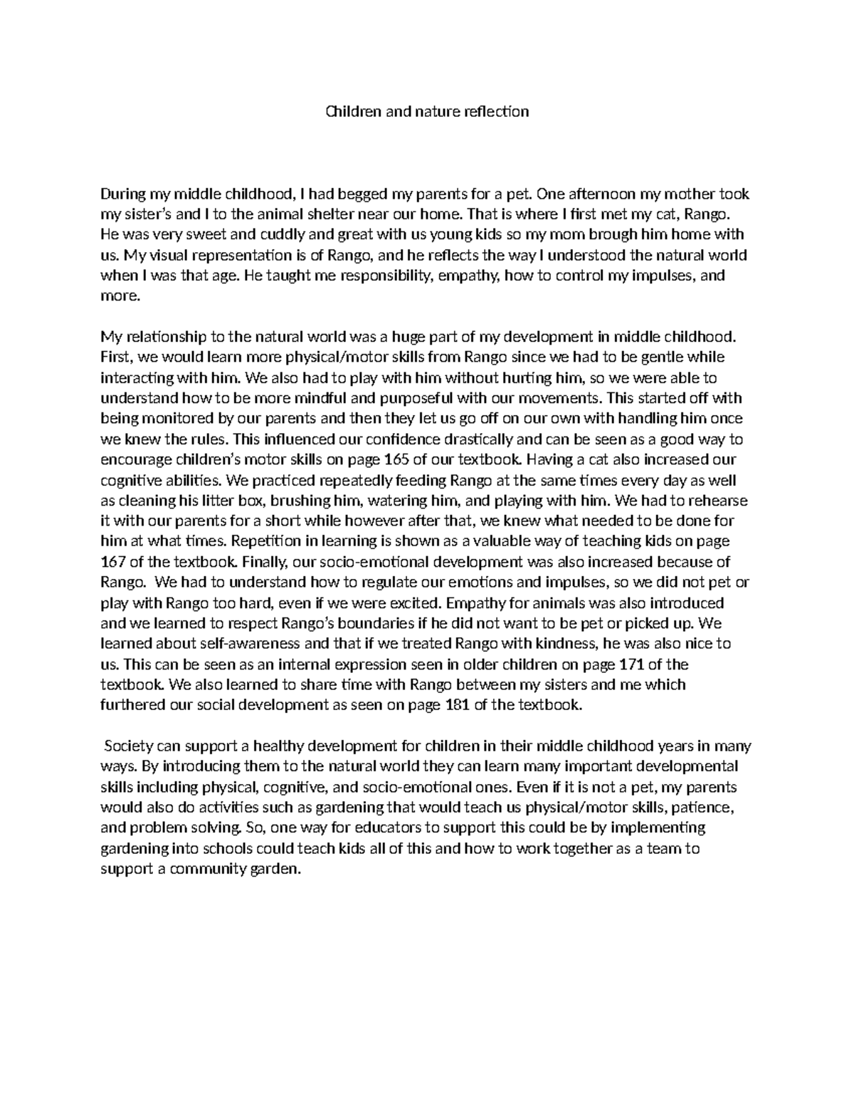 Children nature - reflection done - Children and nature reflection ...