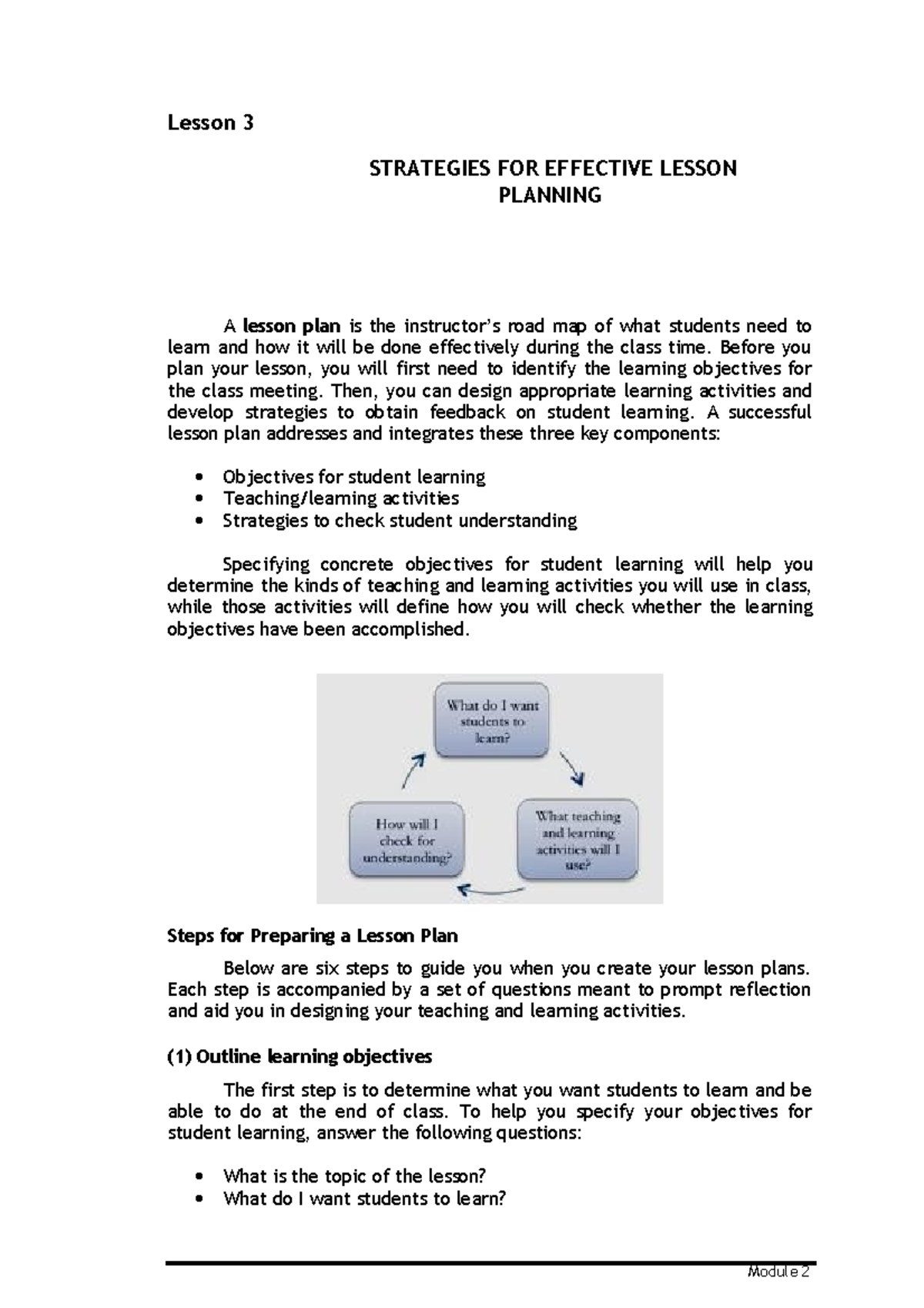 Lesson 3 Strategies for Effective Lesson Planning - Lesson 3 STRATEGIES ...