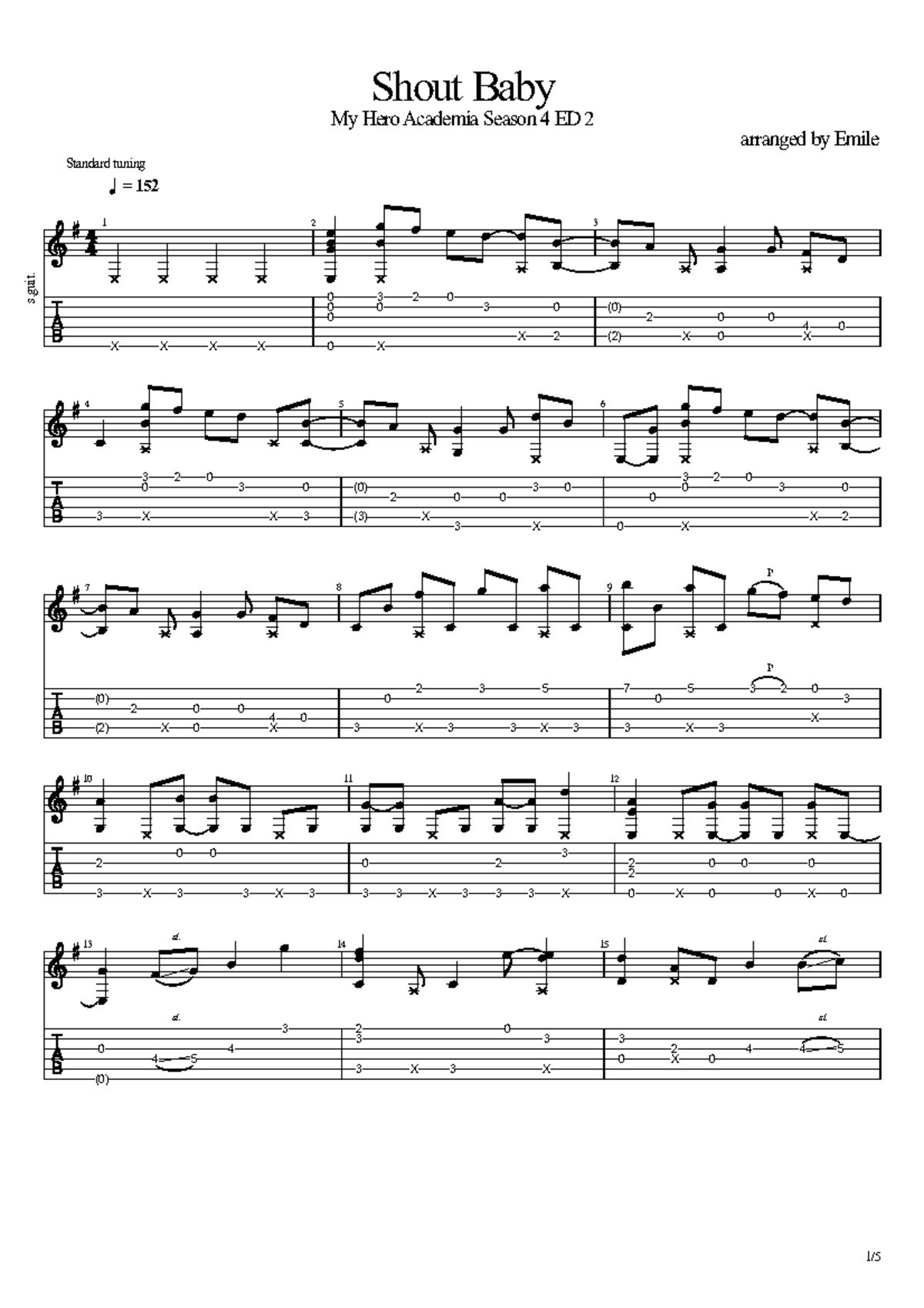 My Hero Academia Season 4 ED 2 - Shout Baby - Shout Baby arranged by ...