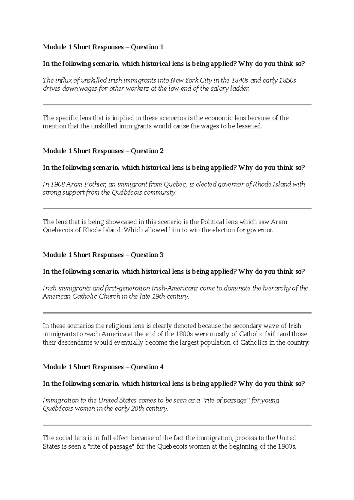 1-2 module one short responses - Module 1 Short Responses – Question 1 ...