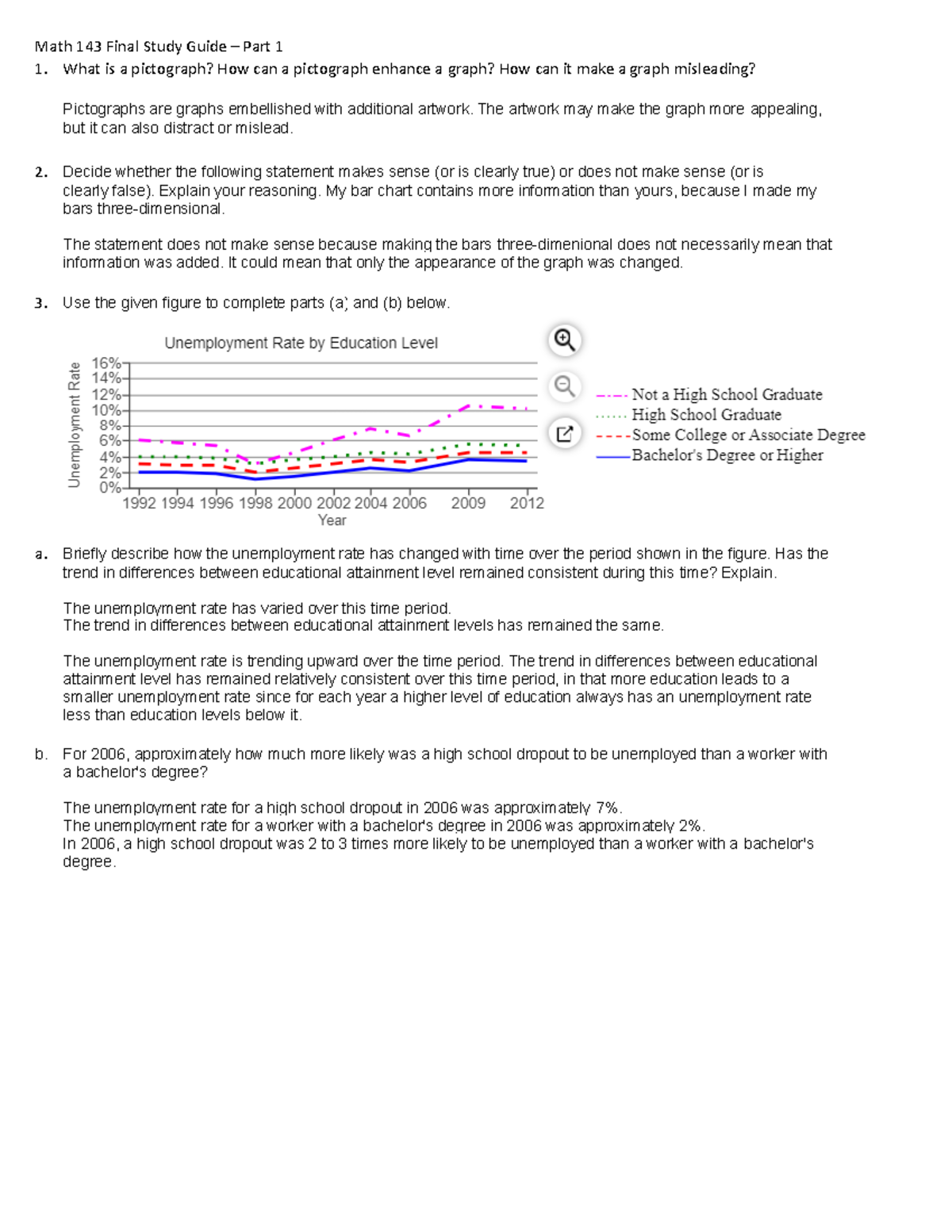 Final study guide math 143 part 1 - Math 143 Final Study Guide – Part 1 ...