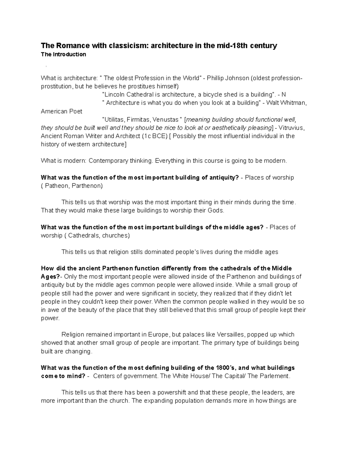 Unit 1 (Classes 1-3) - Lecture notes for this class. - The Romance with ...