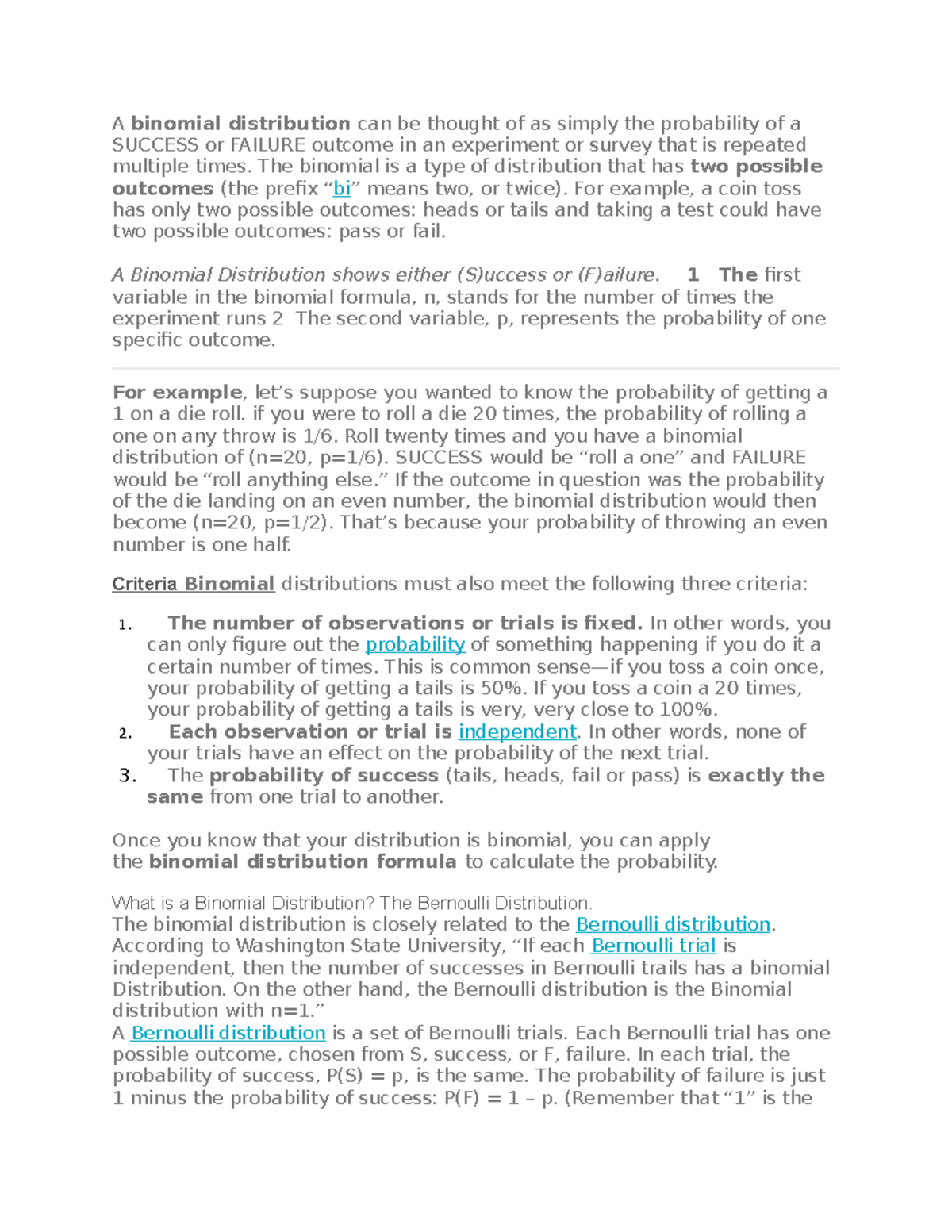 Binomial Distribution - The binomial is a type of distribution that has ...