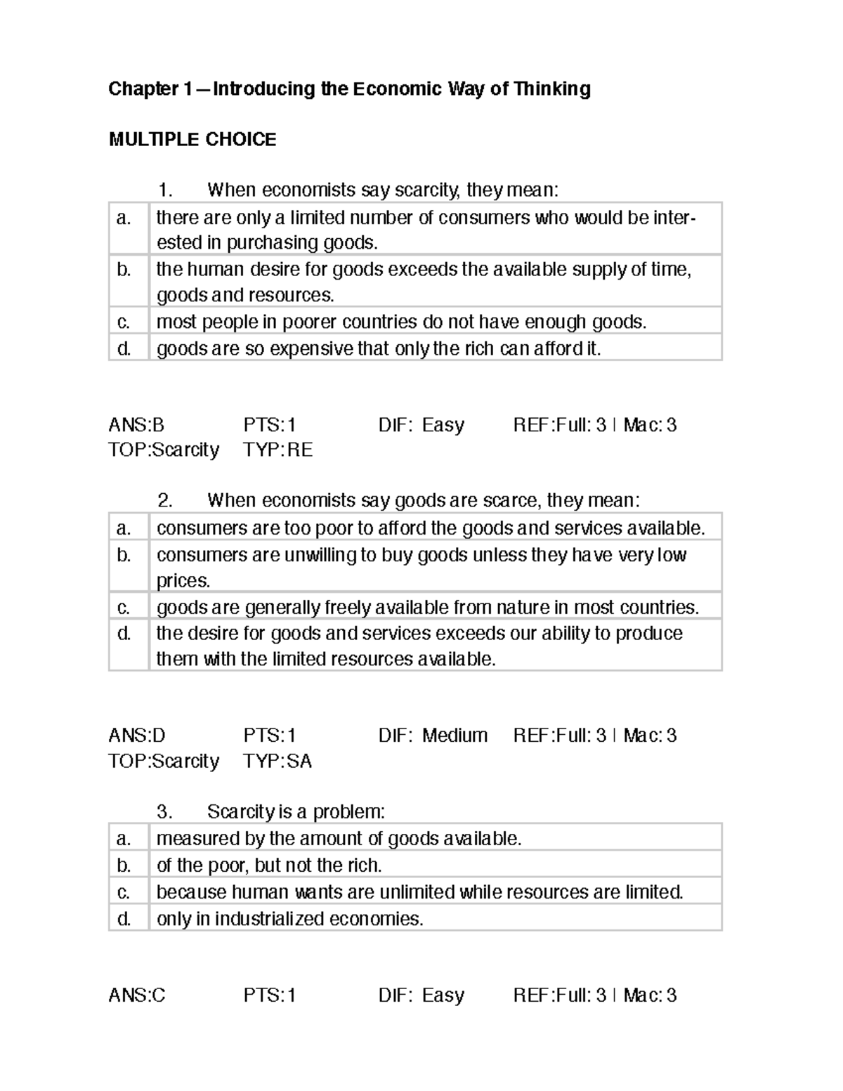 Chapter 1 Economic Way of Thinking - Chapter 1—Introducing the Economic ...