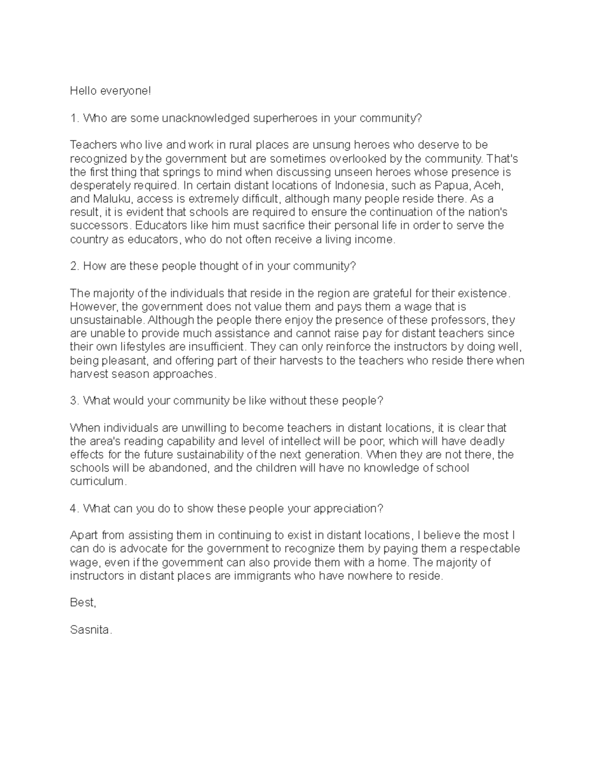 Discussion 2c - Hello everyone! Who are some unacknowledged superheroes ...