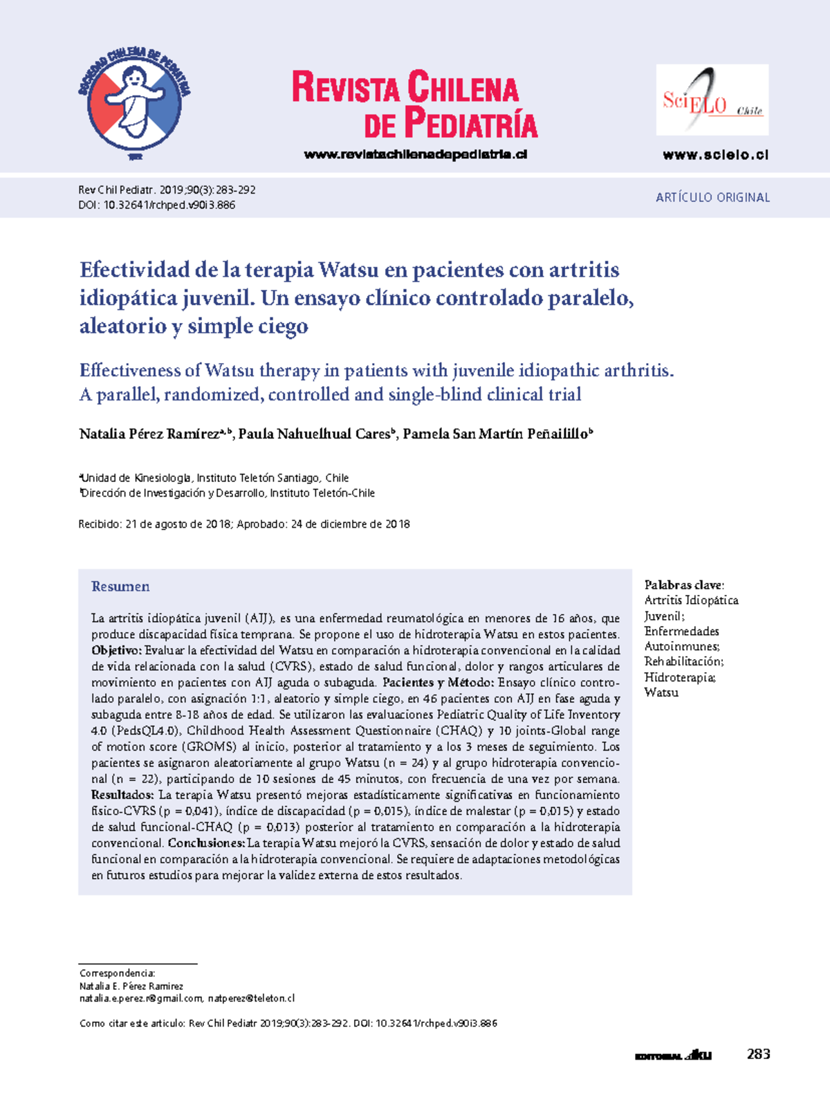 Paper final - Rev Chil Pediatr. 2019;90(3):283- dOI: 10.32641/rchped ...