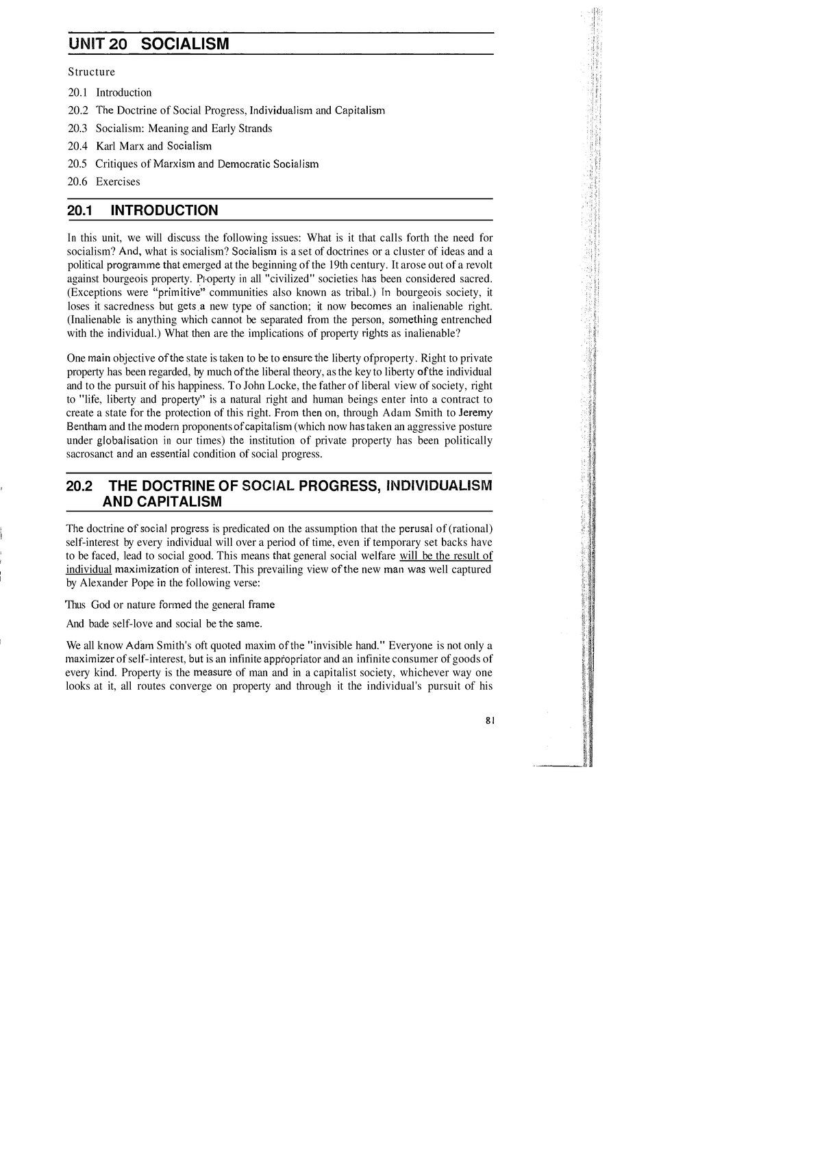 Unit-20 - It is very useful - UNIT 20 SOCIALISM Structure 20 ...
