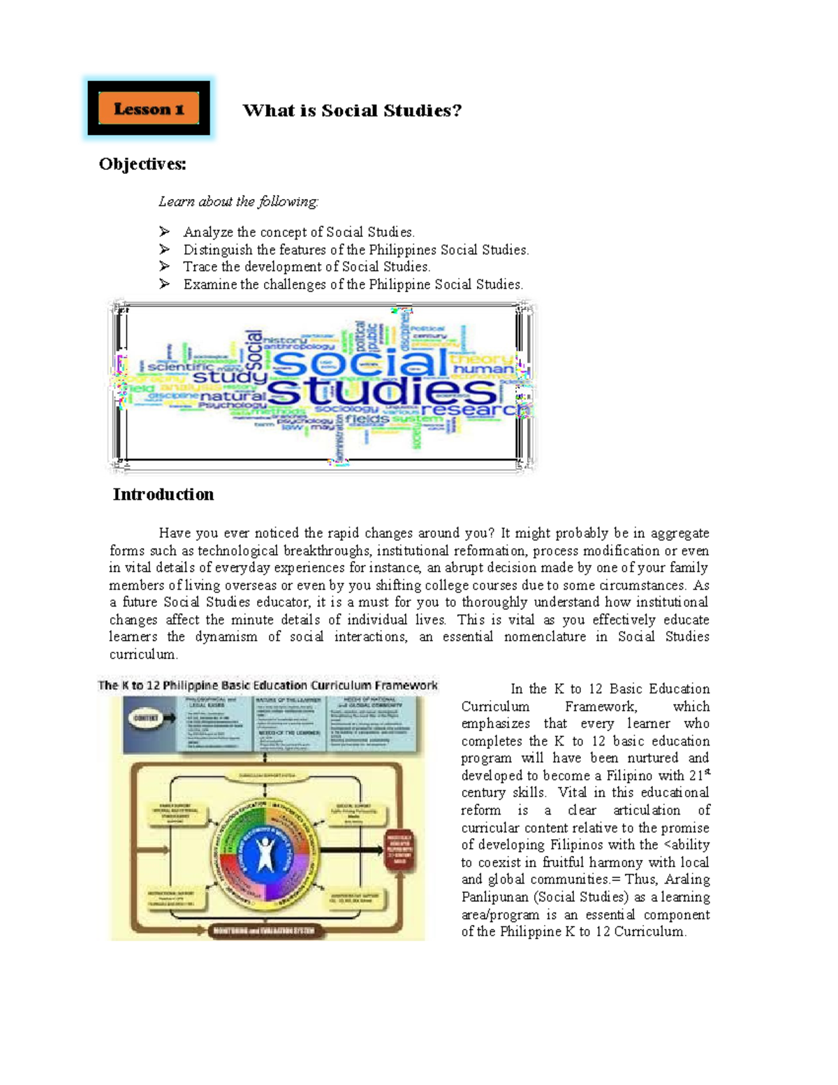 For midterm - What is Social Studies? Objectives: Learn about the ...