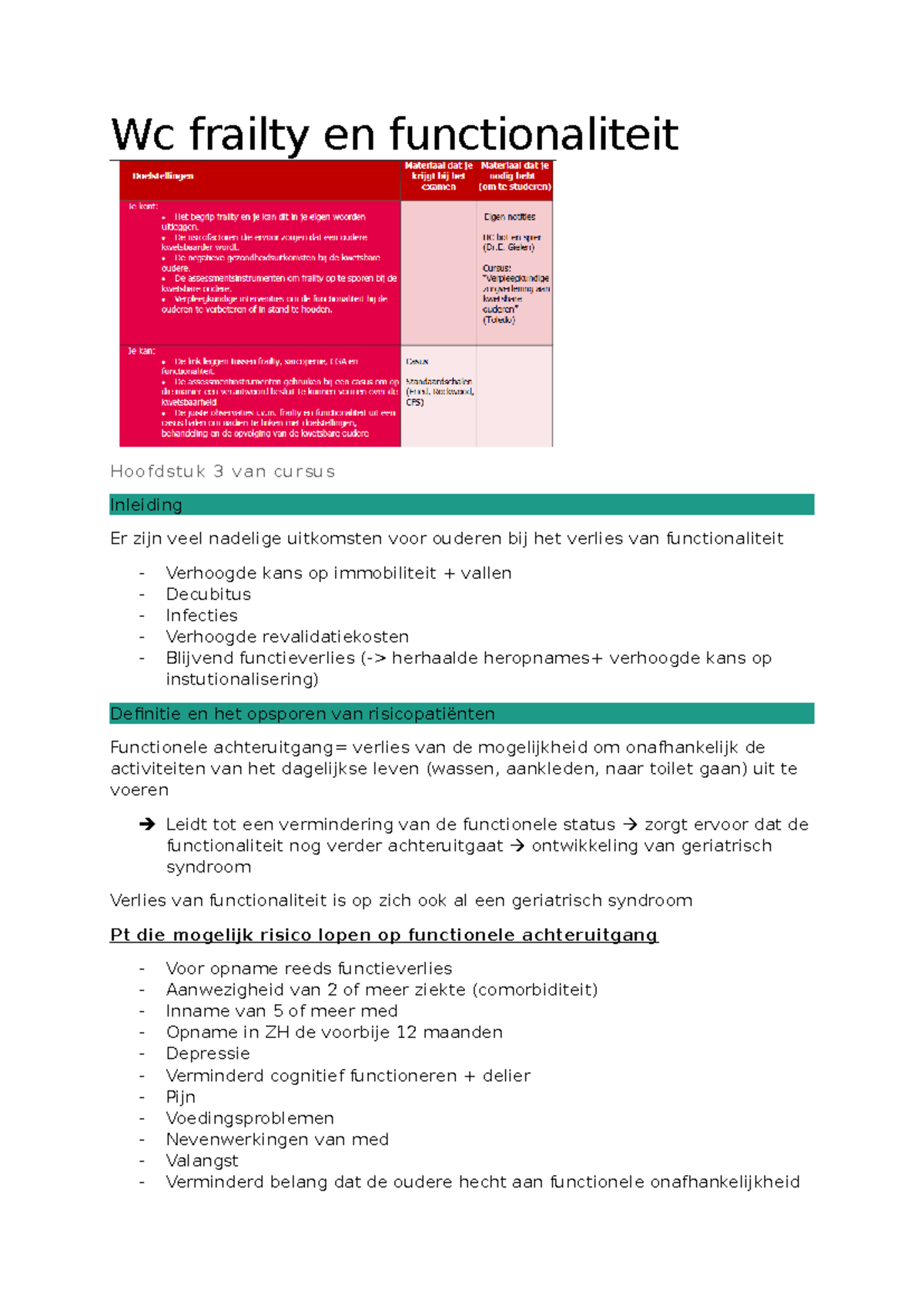 Wc frailty en functionaliteit - Wc frailty en functionaliteit Hoofdstuk ...