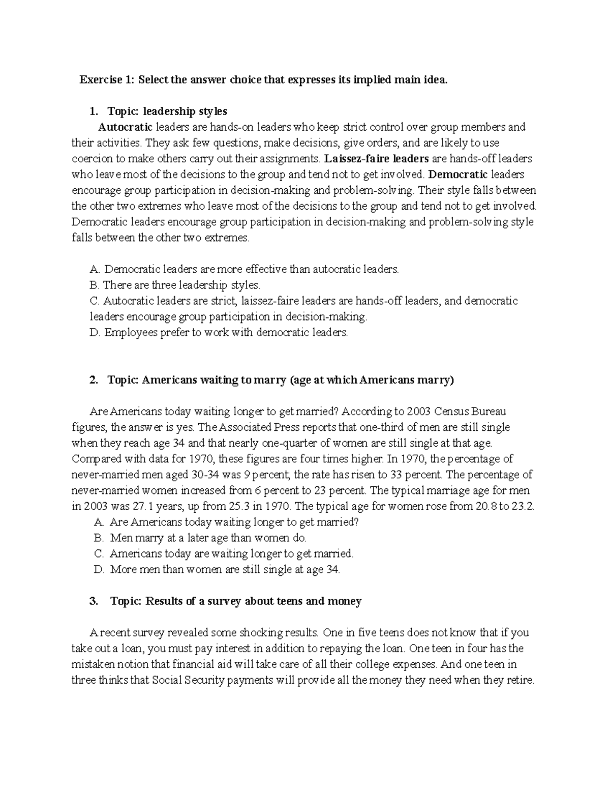 Implied Idea Answer Keys Exercise 1 Select The Answer Choice That implied-idea-answer-keys-exercise-1-select-the-answer-choice-that
