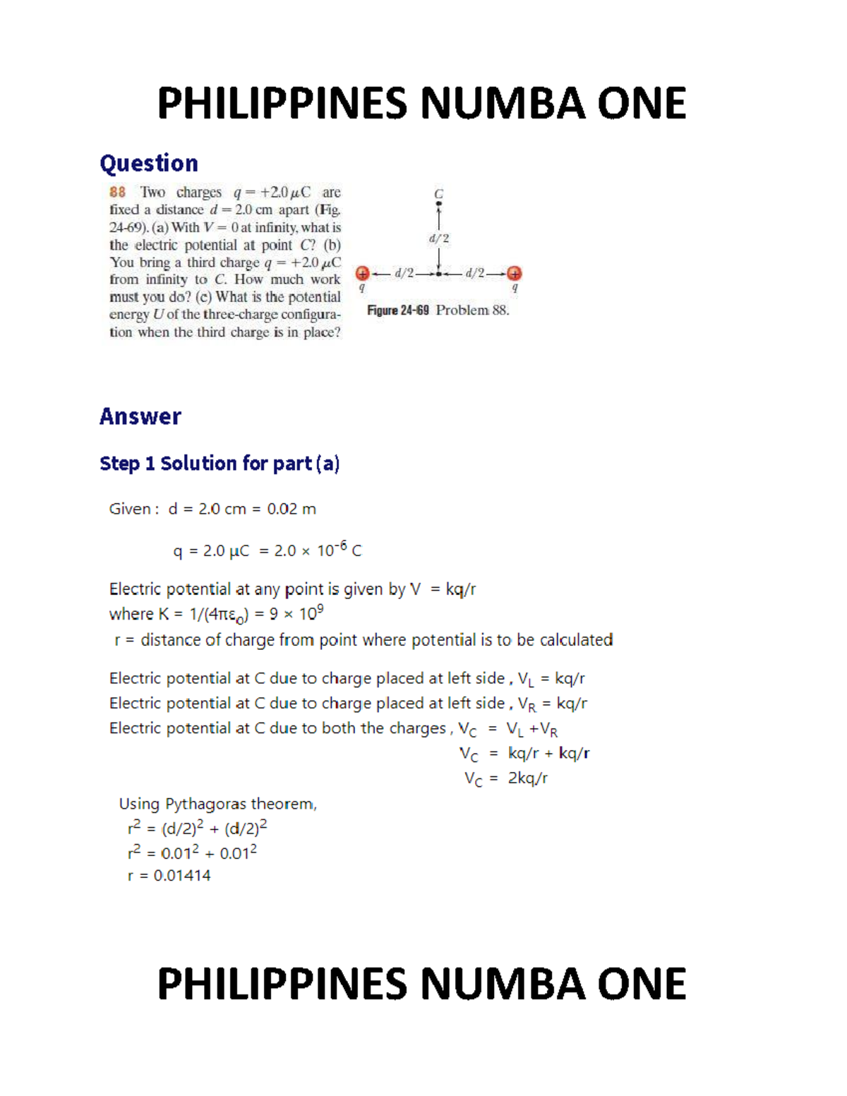 Philippines Numba One JKVC Engineering NO - Calculus-Based Physics 001 ...
