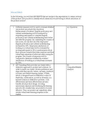 Product Subsection Mix Match Answer Key - Mix and Match In the ...