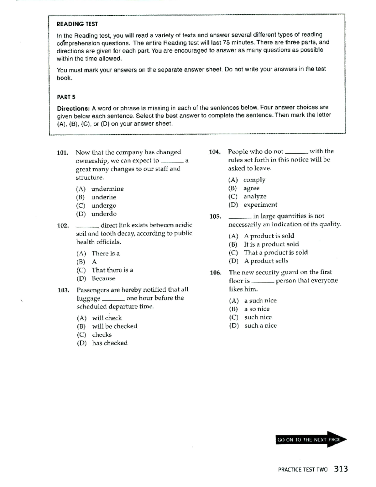 1 - key - READING TEST In the Reading test, you will read a variety of ...
