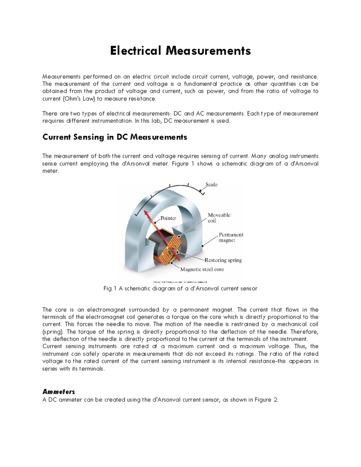Electrical Measurements - Electrical Measurements Measurements ...