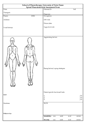 2016 clinical reasoning form - CLINICAL REASONING FORM What are the major functional problems ...