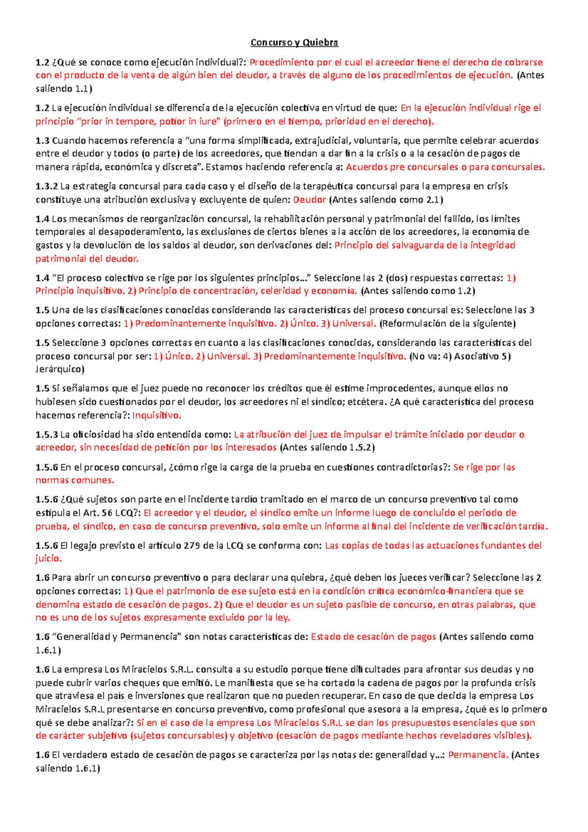Resumen 1er parcial Concurso y Quiebra - Siglo 21 - Studocu
