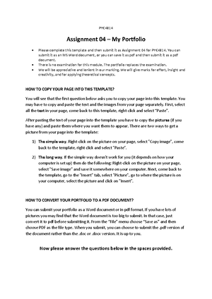 Assignment 02 template - PYC Assignment 02 Template Please complete this template and then ...