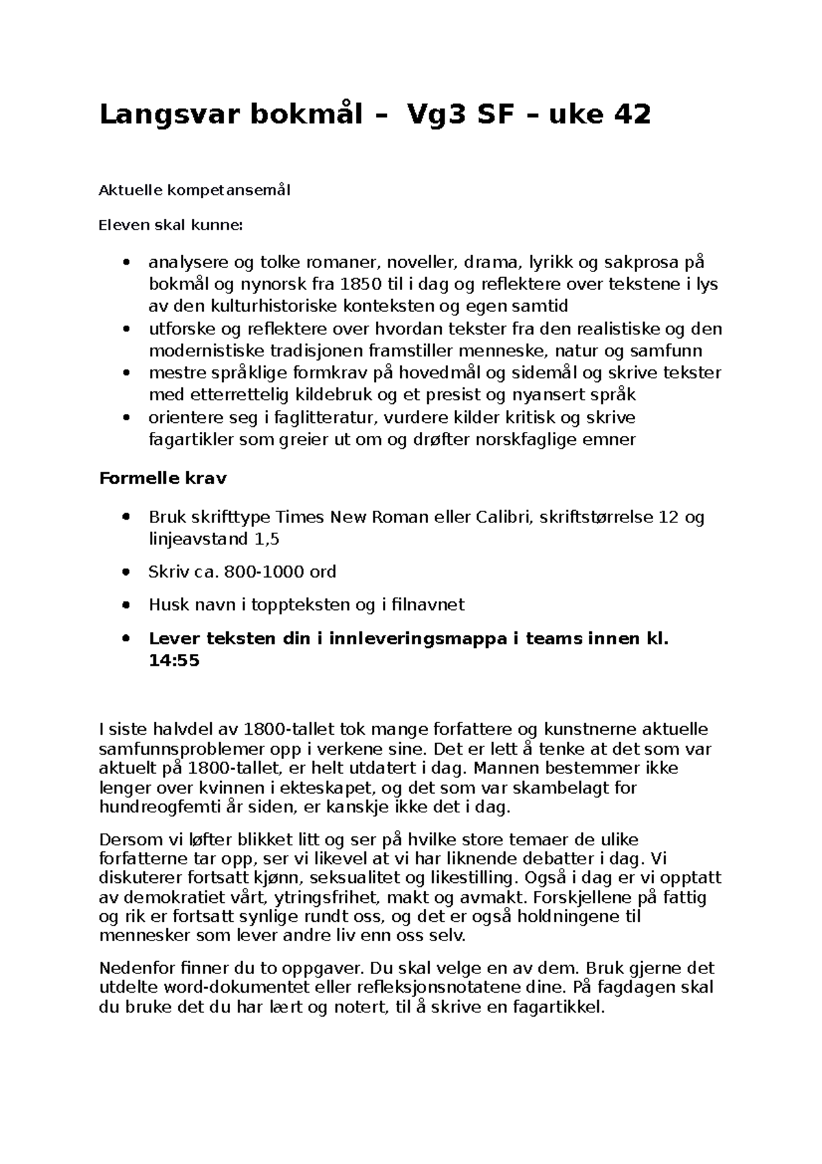 Langsvar bokm%C3%A5l uke 42 Fagartikkel (1) (1) endelig versjon - Langsvar bokmål – Vg3 SF – uke ...