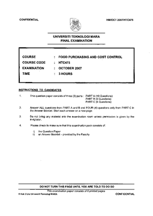 Hafda La Cuisine- HTC475 - FOOD PURCHASING AND COST CONTROL (HTC 475 ...