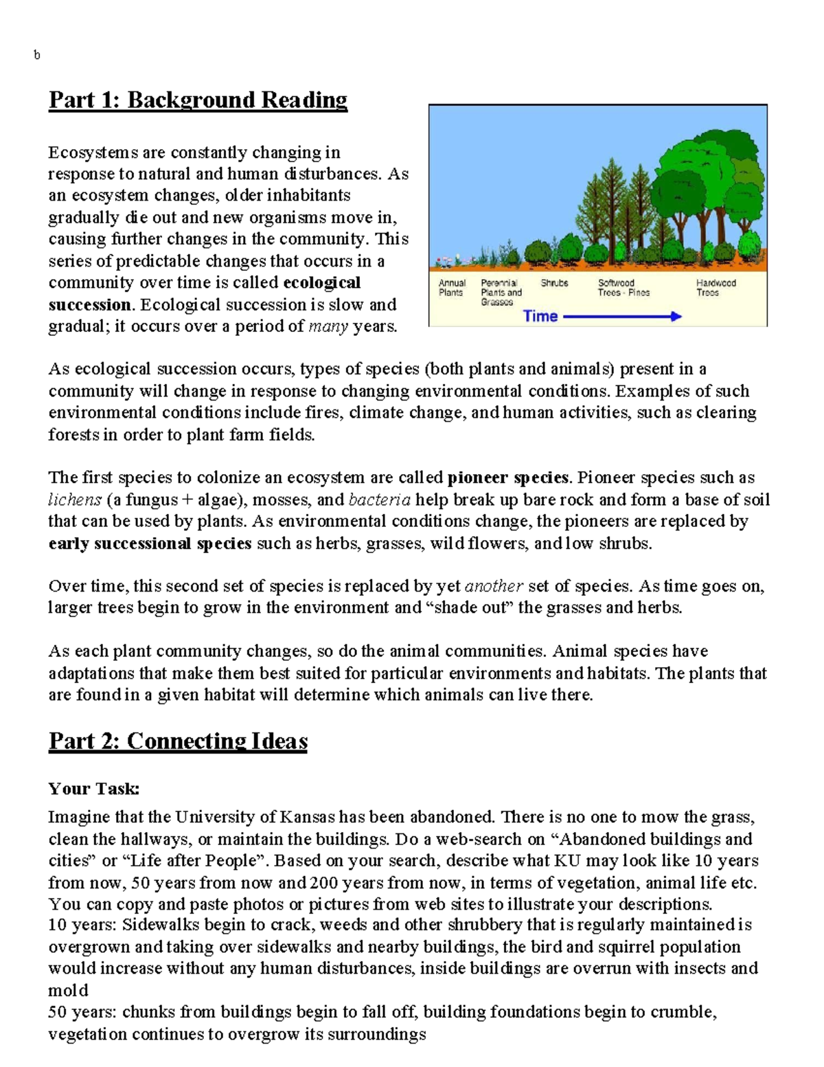 Ecological Succession 1 week 2 - b Part 1: Background Reading ...