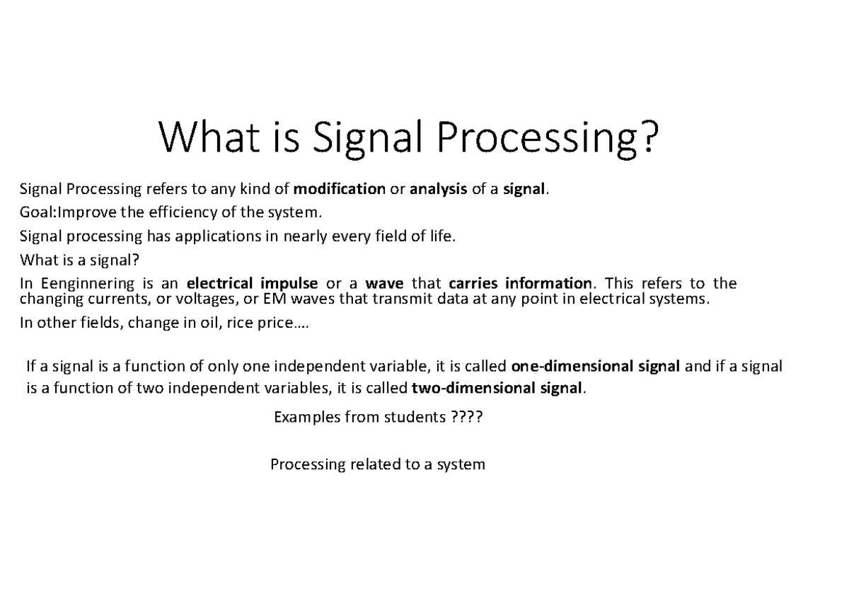 Chapitre 1 - enjoy - What is Signal Processing? Signal Processing ...