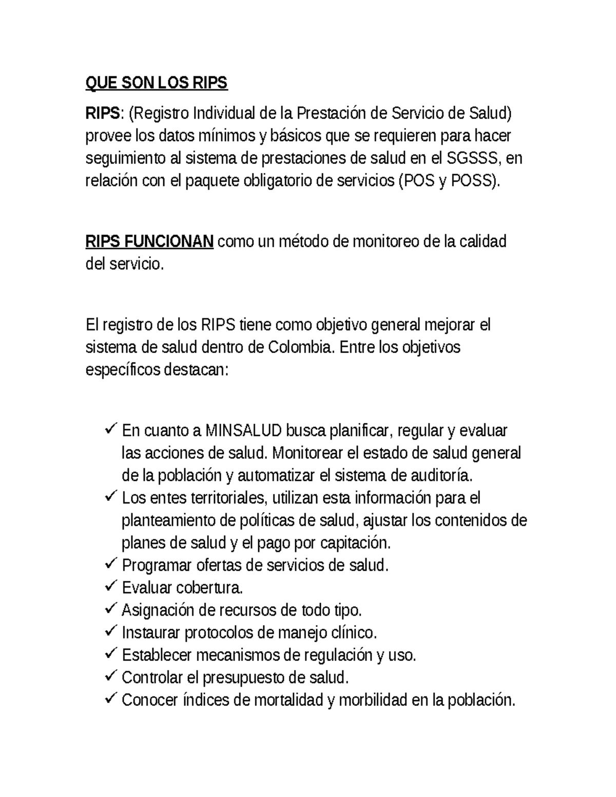 QUE SON LOS RIPS-SENA - RIPS - QUE SON LOS RIPS RIPS: (Registro ...