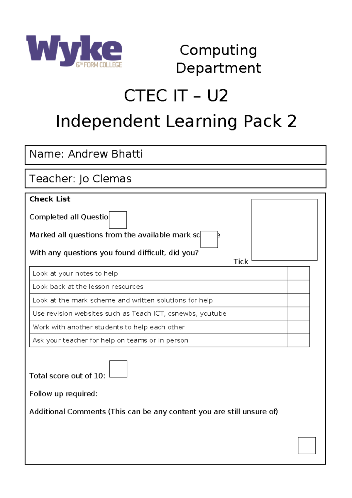 02. DIL 2 - Summary social science - CTEC IT – U Independent Learning ...