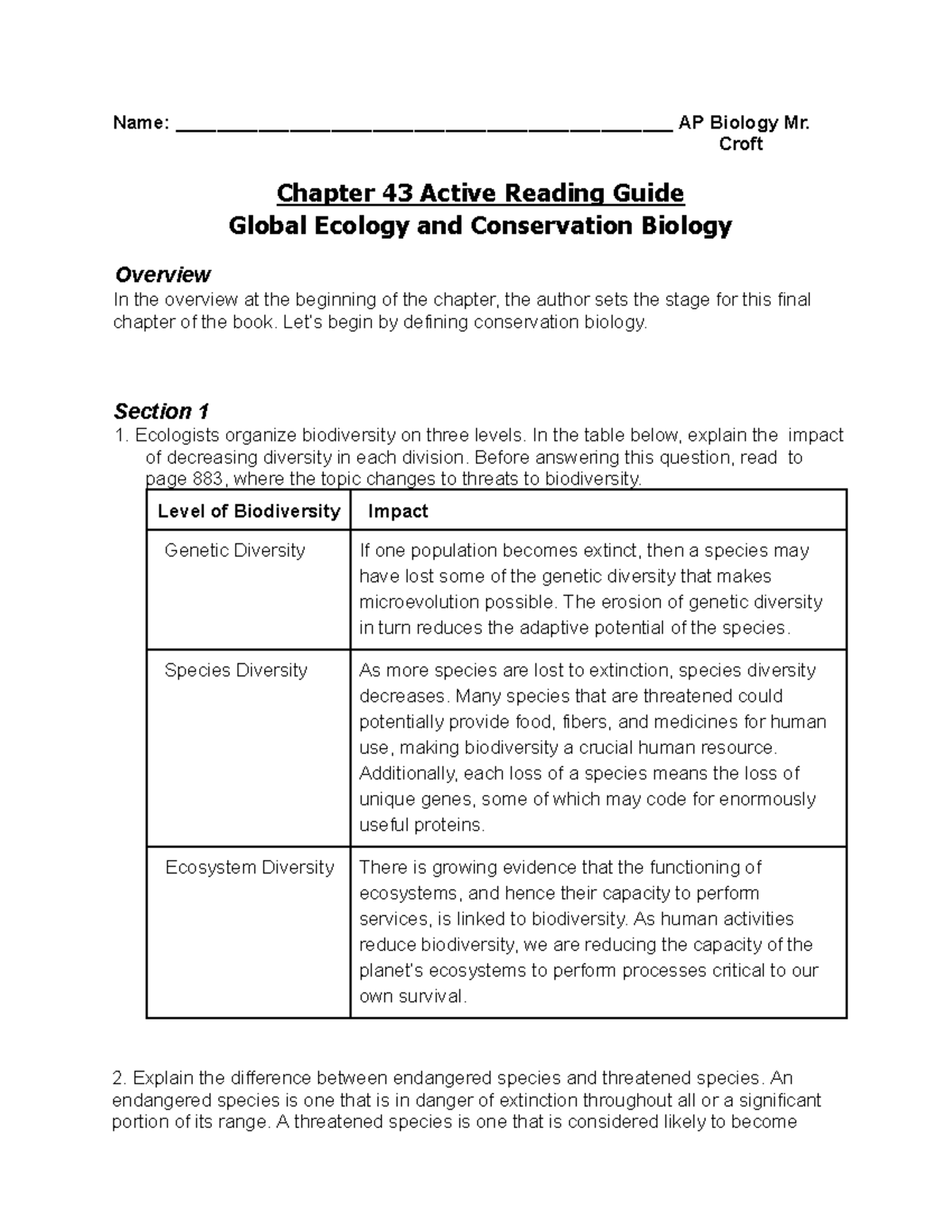 Chapter 43 Active Reading Guide - Name ...
