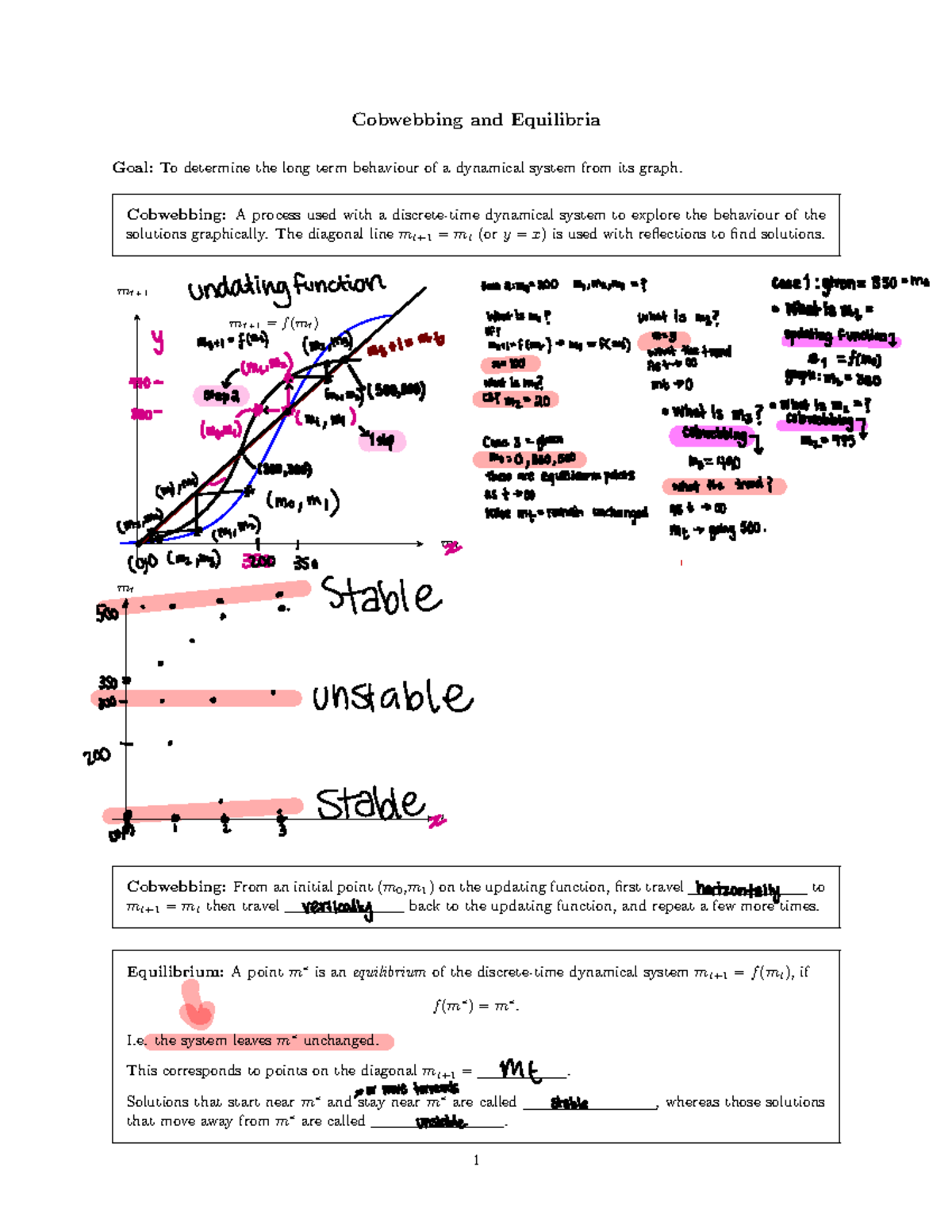 Lesson 02 - Math tutorial - Cobwebbing and Equilibria Goal: To ...